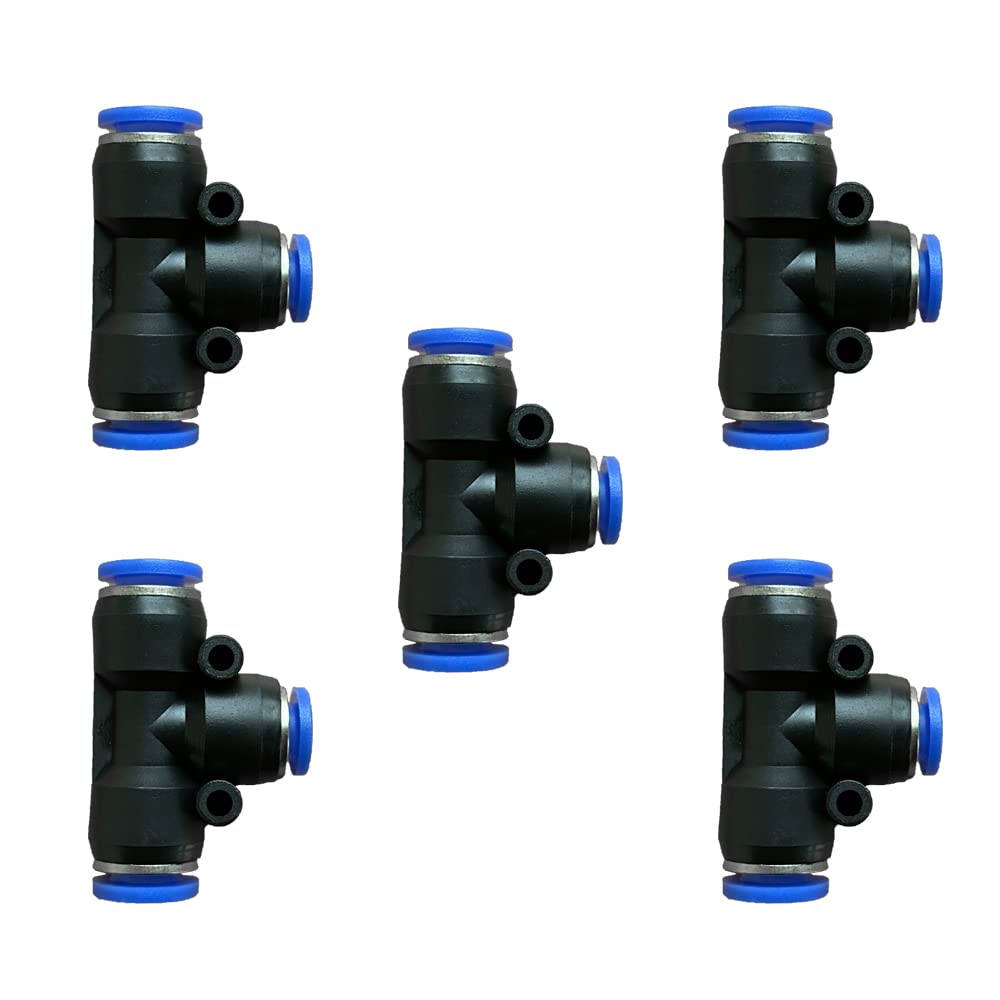 Amazon.com: 5 Pcs 8mm x 6mm x 8mm Pneumatic T Shaped 3 Way Tube Reducer ...