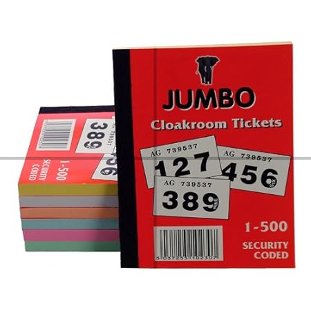 Cloakroom tickets, 1 to 500: Amazon.co.uk: Office Products
