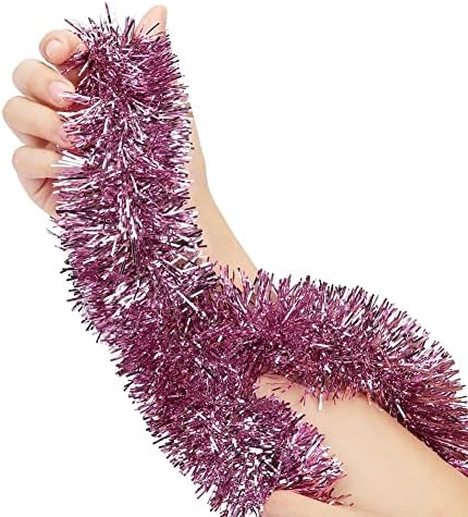 33FT/10M Metallic Christmas Tinsel Garland Streamers for Christmas Tree ...