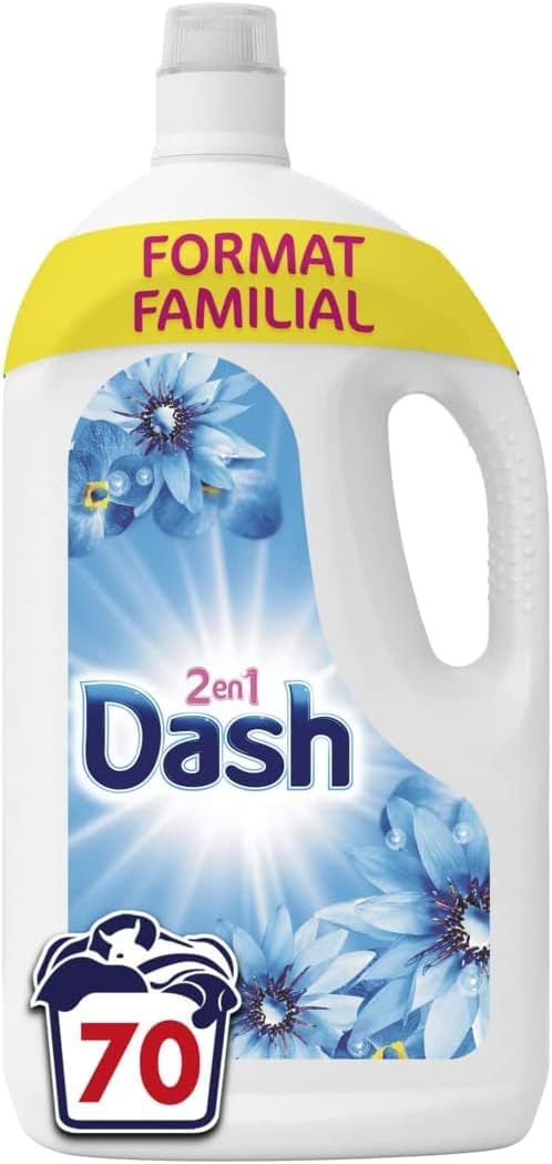 Dash 2en1 Lessive Liquide, 70 Lavages (3.5L), Envolée D’air, Fraîcheur ...