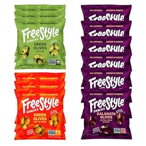 Amazon.com : Freestyle Snacks Olive Packs - 3 Flavor Bundle - Original ...