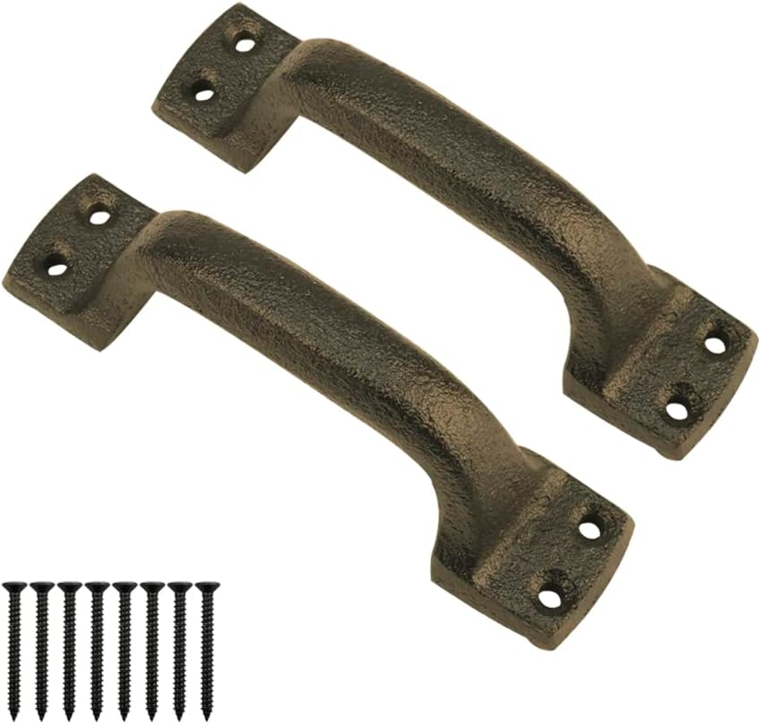 Amazon.com: YWZHENYU Rustic Barn Door Handles Heavy Duty Cast Iron Gate ...