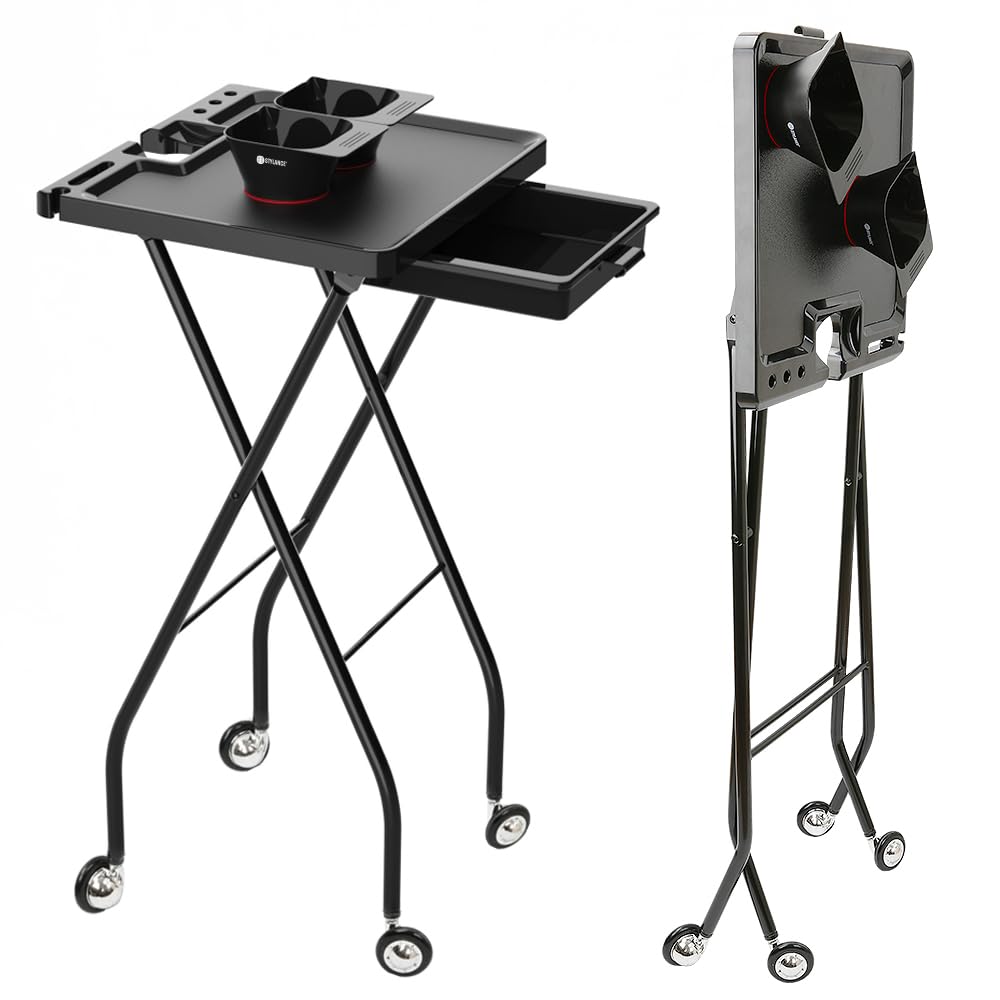 Amazon.com: STYLANCE Salon Folding Tray, Salon Tray on Wheels, Salon ...