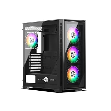 Amazon.in: Buy Circle Furious Glass 360 ARGB Mid- Tower Computer Case ...