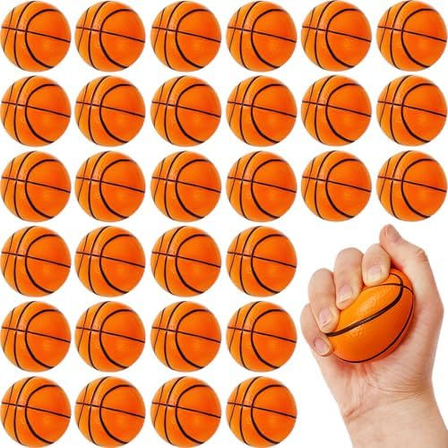 30 Pack 2.5 Inch Basketball Stress Ball,Mini Soft Foam Basketballs ...