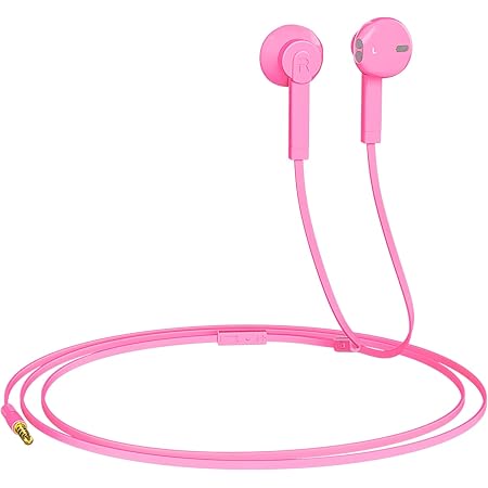 Amazon.com: PINK GUMY In ear earbuds with stay fit ear tips and MIC ...