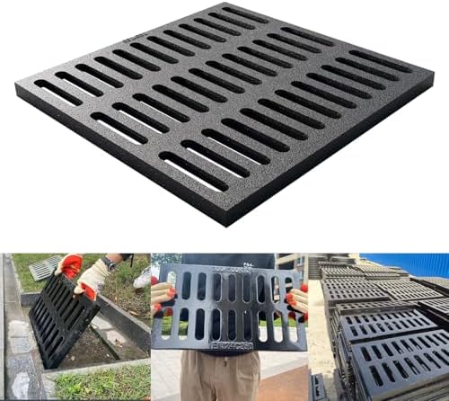 Amazon.com: Cast Iron Drain Grate, 28 * 28in Heavy Duty Outdoor Drain ...