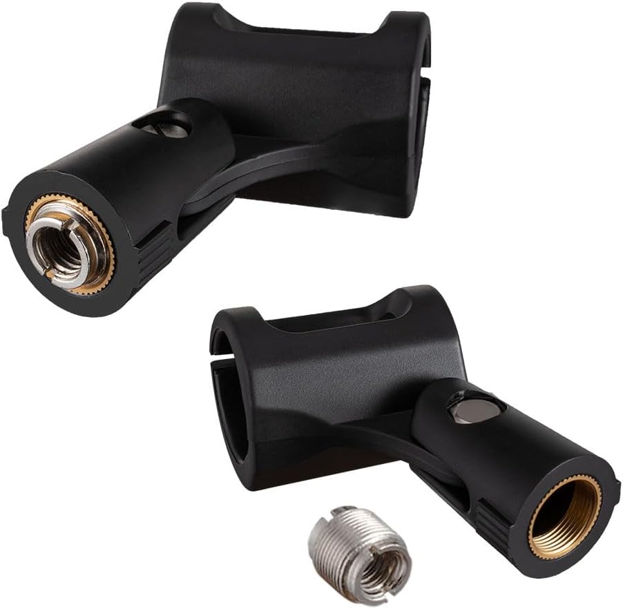 Amazon.com: 2-Pack LYRCRO Microphone Clip with 5/8" Male to 3/8" Female ...
