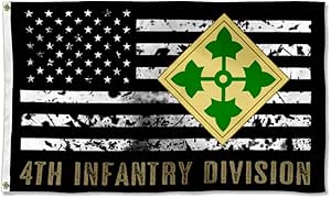 Amazon.com : Military 4th Infantry Division Flag 4th Inf Div Flags 3' X ...