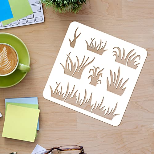 FINGERINSPIRE Grass Stencils Template 30x30cm Plastic Grass Drawing ...