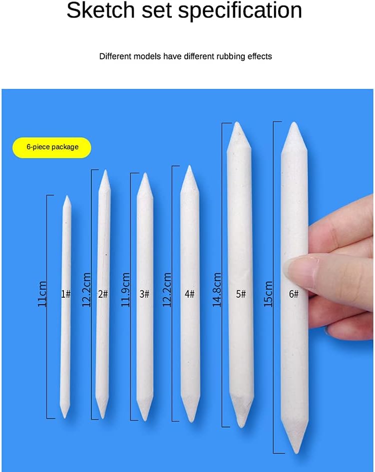 6PCS Art Blenders Set Blending Stumps Art Paper Drawing Tools Student ...