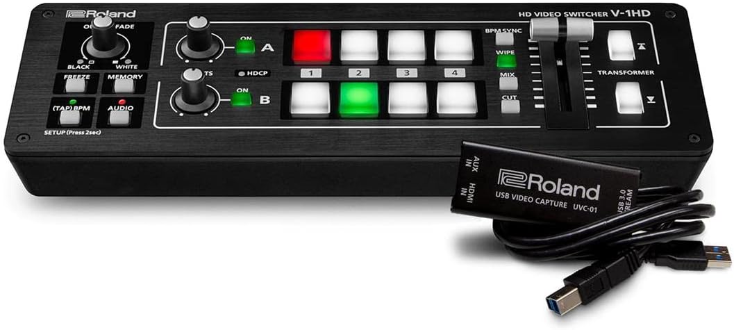 Amazon.com: Roland V-1HD portable HD video switcher bundle with CB-BV1 ...