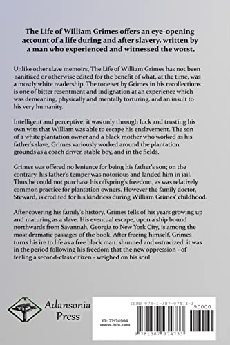 Snapklik.com : Life Of William Grimes, The Runaway Slave: Written By ...