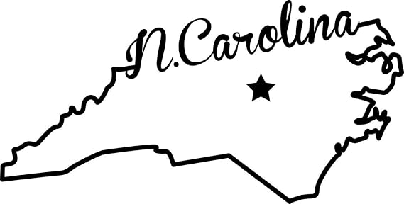 Amazon.com - ND372 State of North Carolina Script Decal Sticker | 5.5 ...