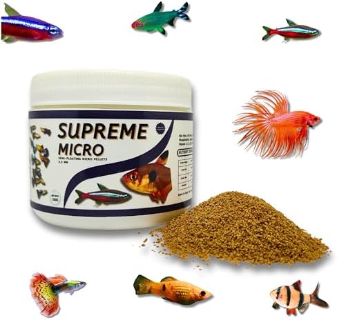 Supreme Micro Pellets Fish Food (100gm) for Guppy, Betta, Molly, Tetra ...