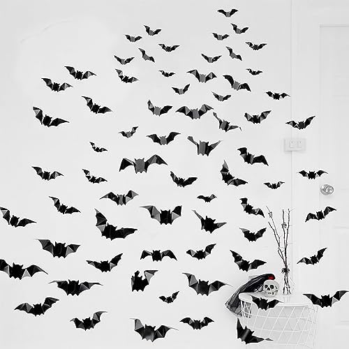 Amazon.com: 120PCS/4SIZE 3D Bats Sticker Halloween Party Supplies ...