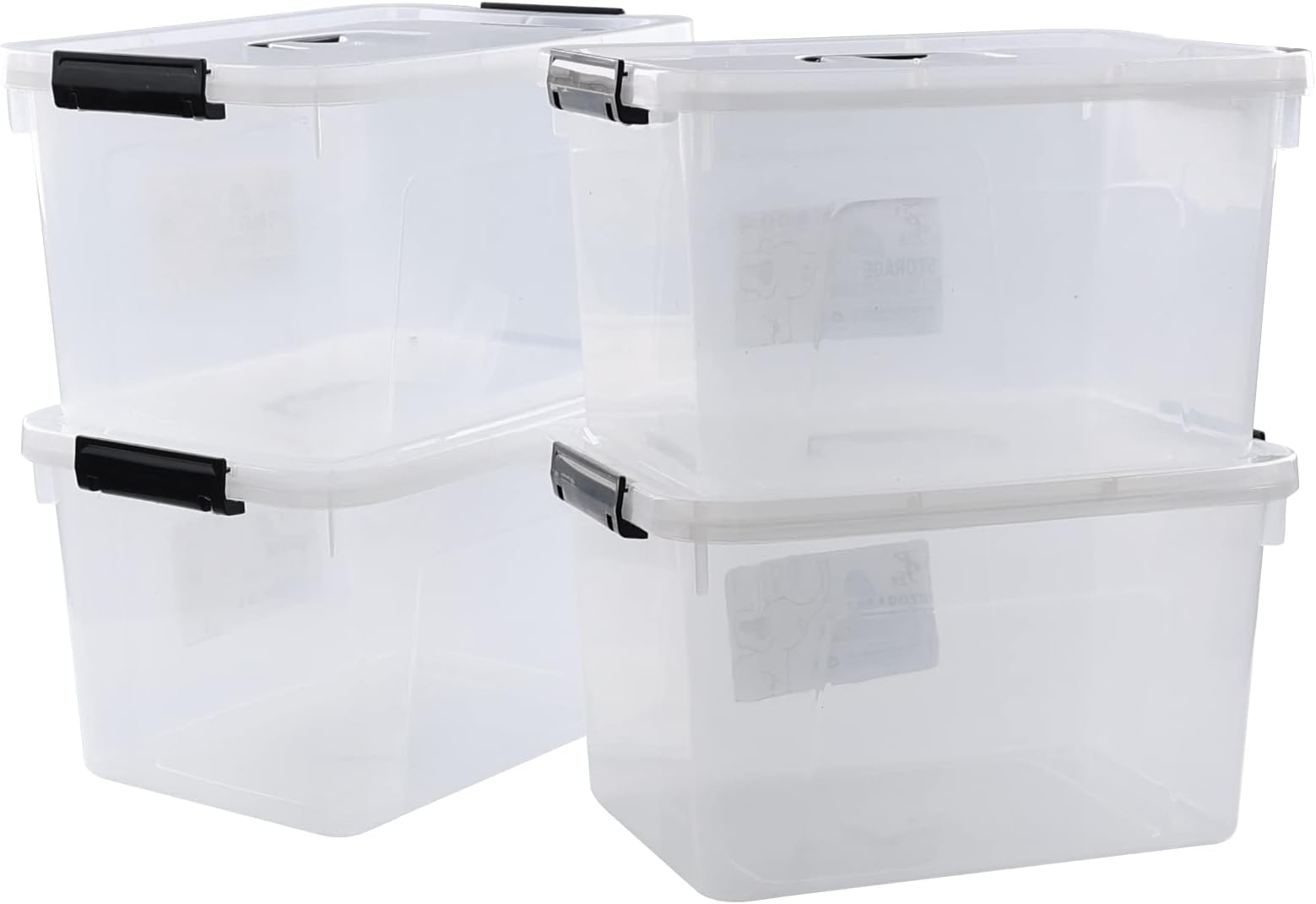 Amazon.com - Fiazony 4-Pack 10.5 Quart Clear Latch Storage Box with Lid ...