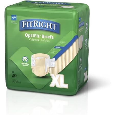 Amazon.com: FitRight OptiFit Extra+ Adult Diapers with leak stop guards ...