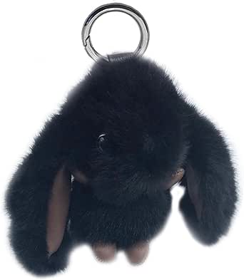 Amazon.com: Unpafcxddyig Artificial Mink Fur Pom Pom Keychain Bunny ...