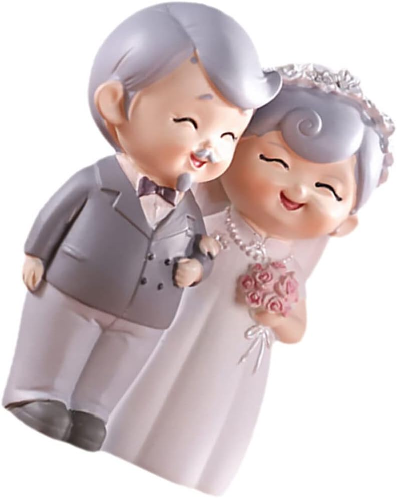 Amazon.com: HOMSFOU Loving Elderly Couple Figurines Resin Husband Wife ...