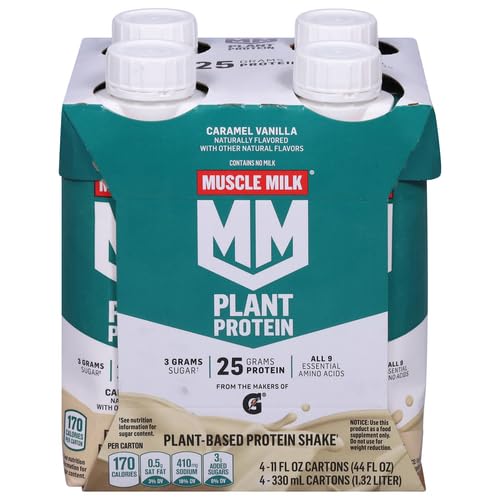 Amazon.com : Muscle Milk Plant Protein Vanilla Caramel 11oz 4pk ...
