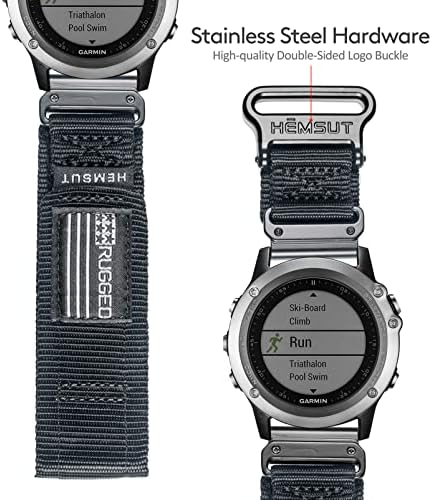 Compatible With Garmin Watch Band, Super Rugged Nylon Sports Strap With ...