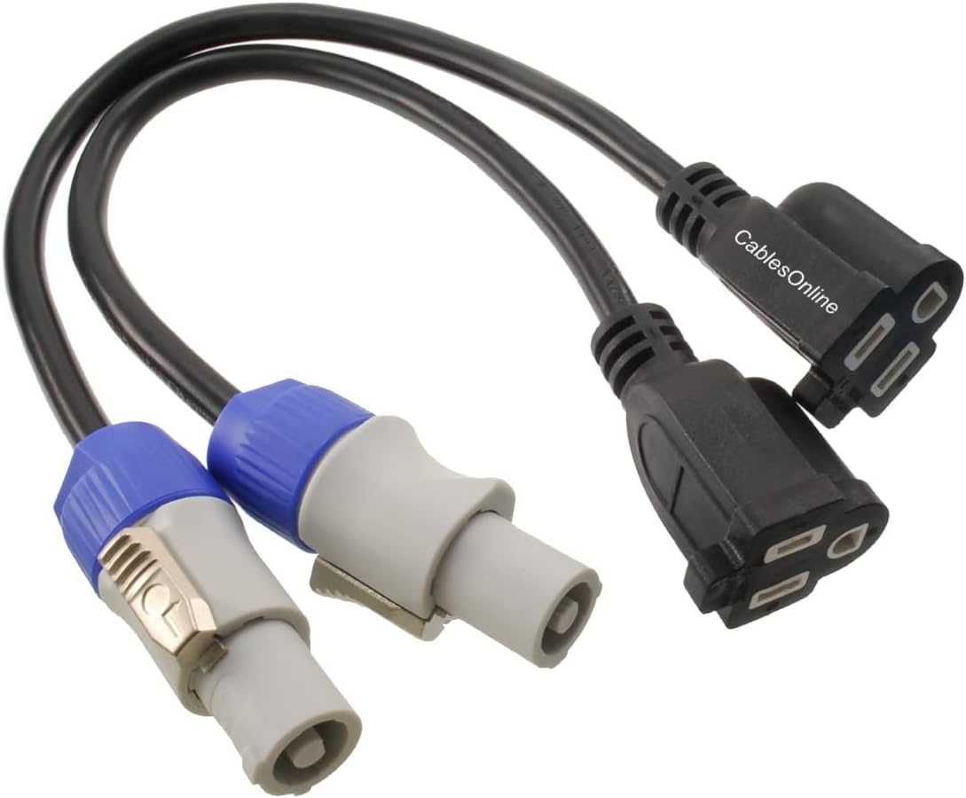 Amazon.com: CablesOnline, 1ft. 16AWG Stage Lighting Fixture PowerCon ...