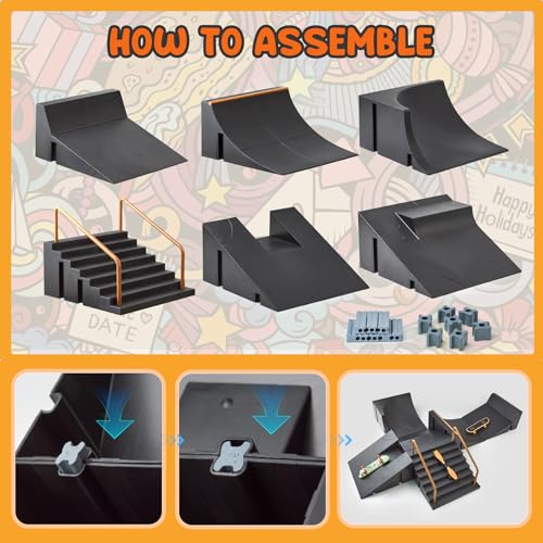 Stimmungs Finger Skateboard Ramps Sets DIY Assembly Mini Finger ...