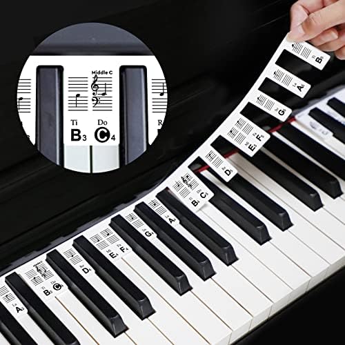 DESELL Removable Piano Keyboard Note Labels, 88 Key Full Size Silicone ...