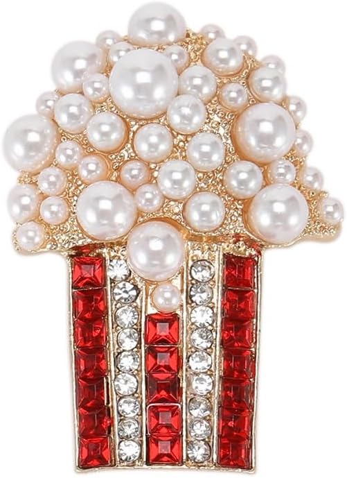 Amazon.com: Popcorn Brooch Pins for Women, Pearl Popcorn Brooch Pin ...