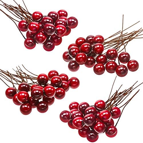Amazon.com: 24Pcs Artificial Berry Picks Snow Sprays Christmas Frosted ...
