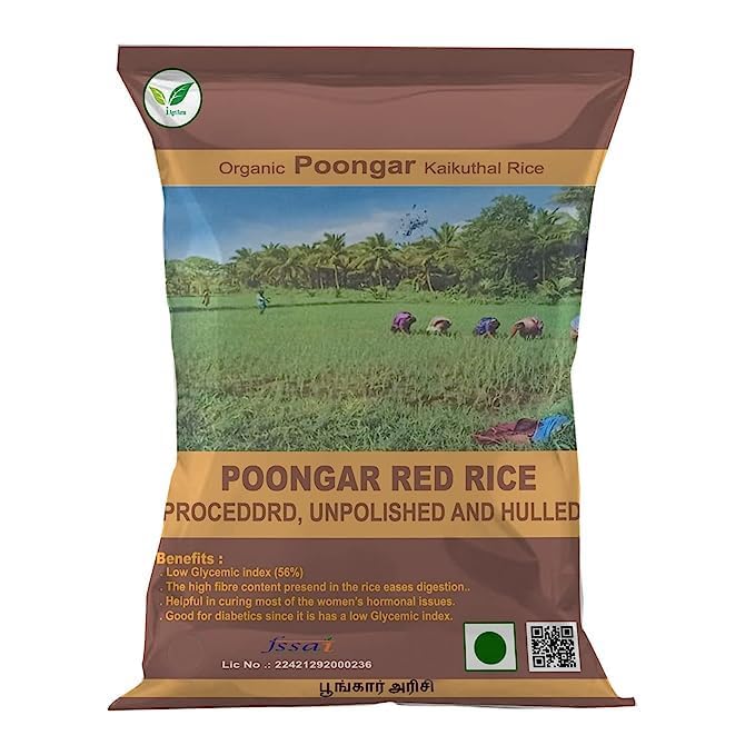 Iagrifarm Organic Poongar Rice - 2 KG - (Women Rice | Traditional Red ...