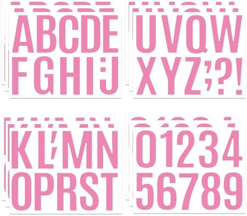 Amazon.com: 12 Sheets Letter Number Stickers, 4 Inch Vinyl Alphabet ...