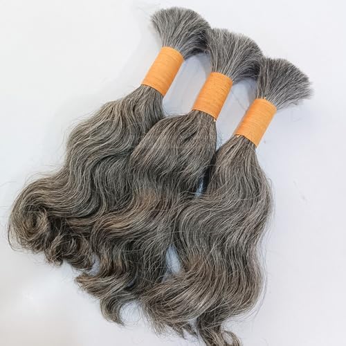 Amazon.com : Raw Indian Grey Braiding Hair Extensions Wavy - 3 Pack ...