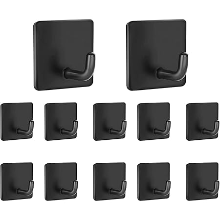 IZRA Self Adhesive Hooks 12Pack Stainless Steel Towel Hooks，Coat Hooks ...