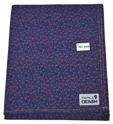 Denim Jeans Lungi - Dark Blue Printed Designer (Little Flower Design ...