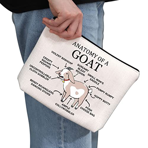Goat Lover Gift Anatomy of A Goat Makeup Bag Goat Themed Cosmetic Bag ...