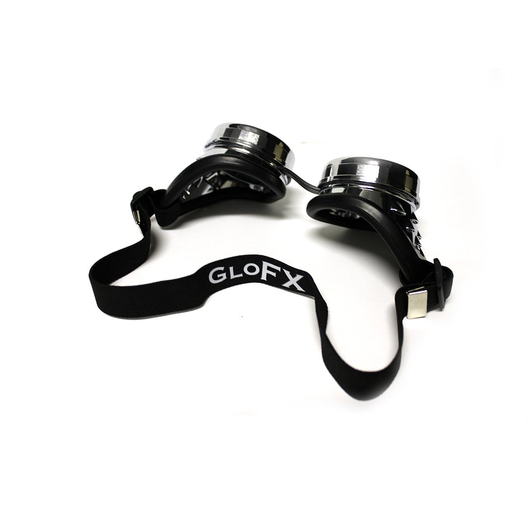 Snapklik.com : GloFX Chrome Padded Kaleidoscope Goggles Bug Eye Lens