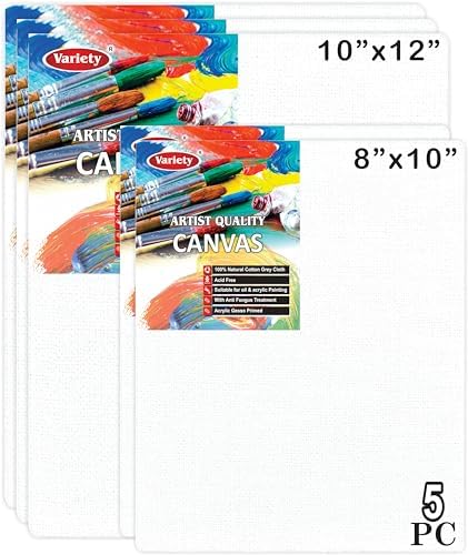 Variety Canvas 8 X 10 & 9 X 12 & 10 x 12 Inch, A4 Canvas Boards for ...