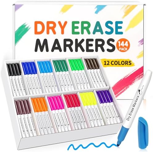 Amazon.com : V-Opitos 144 Pack Fine Tip Dry Erase Markers - Bulk ...
