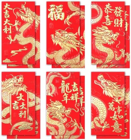 Amazon.com : Chinese Red Envelopes 2024,Chinese New Year Red Envelope ...