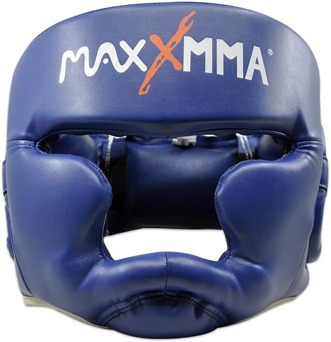 MaxxMMA Full Coverage Headgear (Blue) Boxing MMA Training Kickboxing ...