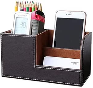 Amazon.co.jp: Anberotta マルチ 卓上収納ボックス オフィス収納ホルダー 多機能 ペン立て ホルダー 文具 ケース 小物収納 リモコン ペンスタンド リビング AT44 ...