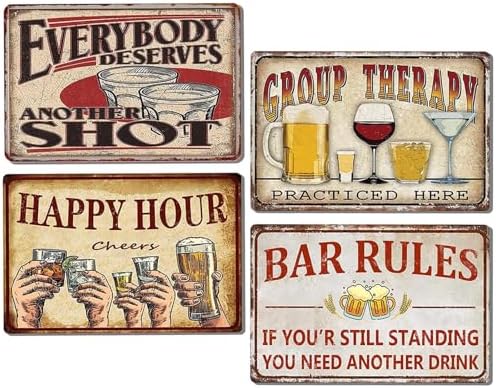 Amazon.com: Clabby 9 Pcs Beer Poster Bar Sign Poster, Funny Bar Signs ...