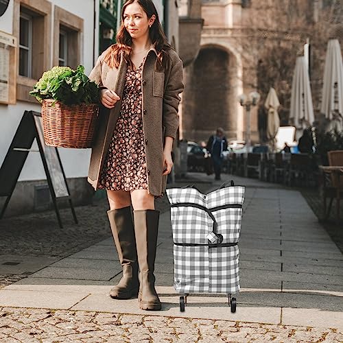 Cabilock Grocery Cart Bag with Wheels Reusable Portable Collapsible ...