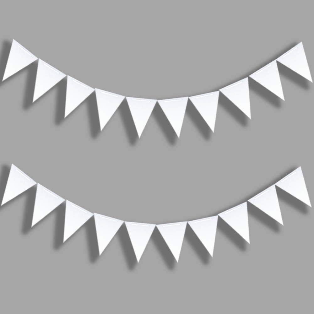 Amazon.com: Aimto 20 Feet White Triangle Flag Banner for Party ...