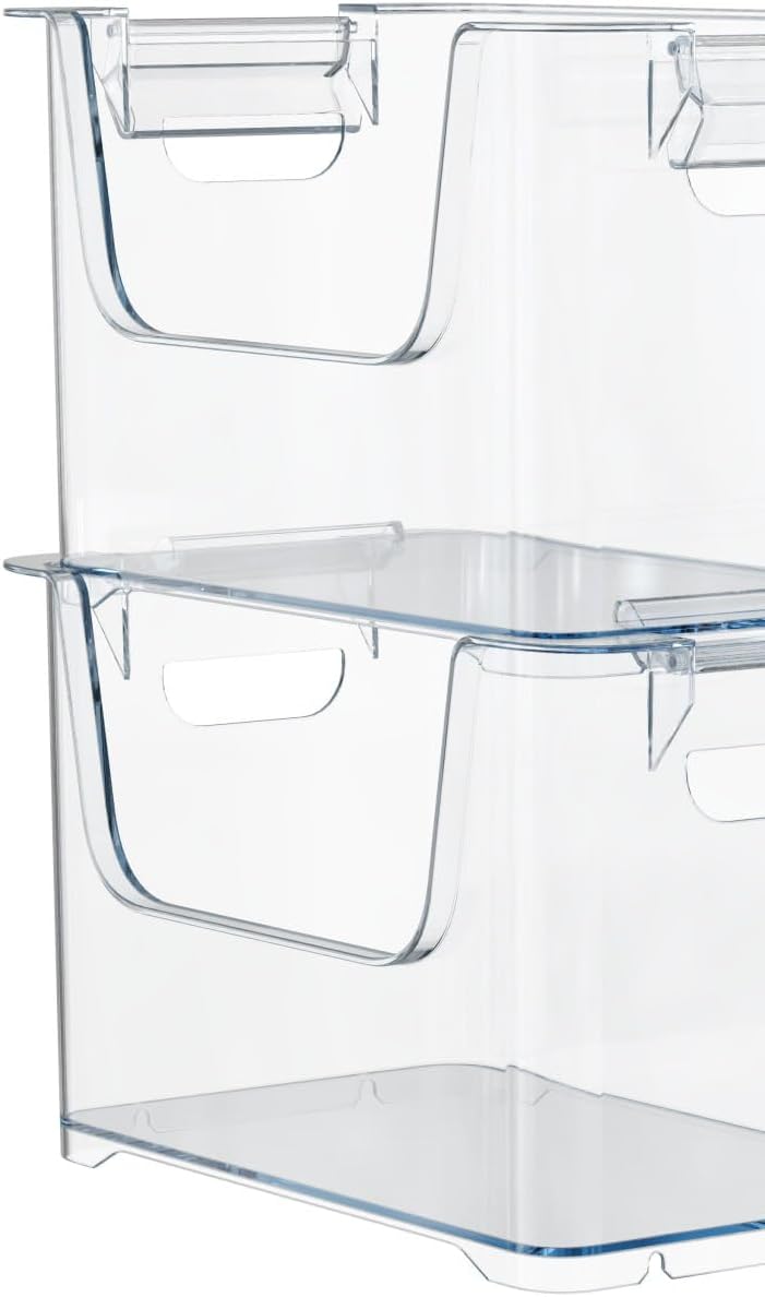 Skywin Contenedores de almacenamiento transparentes (paquete de 4 ...