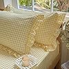 Amazon.com: NSNLGSGC Yellow Ruffled Plaid Gingham Standard Size Pillow ...