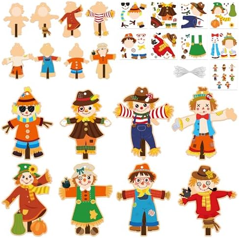 Amazon.com: BeYumi Fall Scarecrow Craft Kit - 123Pcs Fall Scarecrow ...