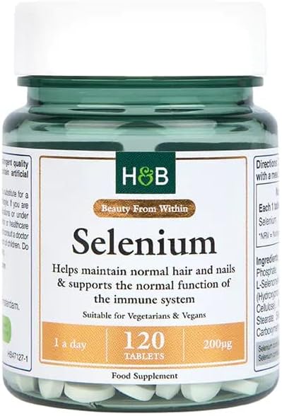 Holland & Barrett Selenium – Hair, Nails & Immune System – 200ug 120 ...